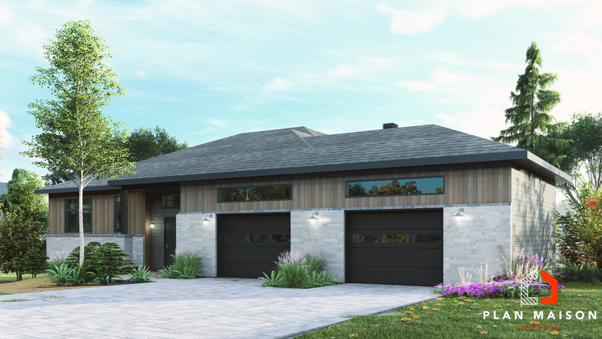 Maison moderne avec garage double | Plan Maison Québec